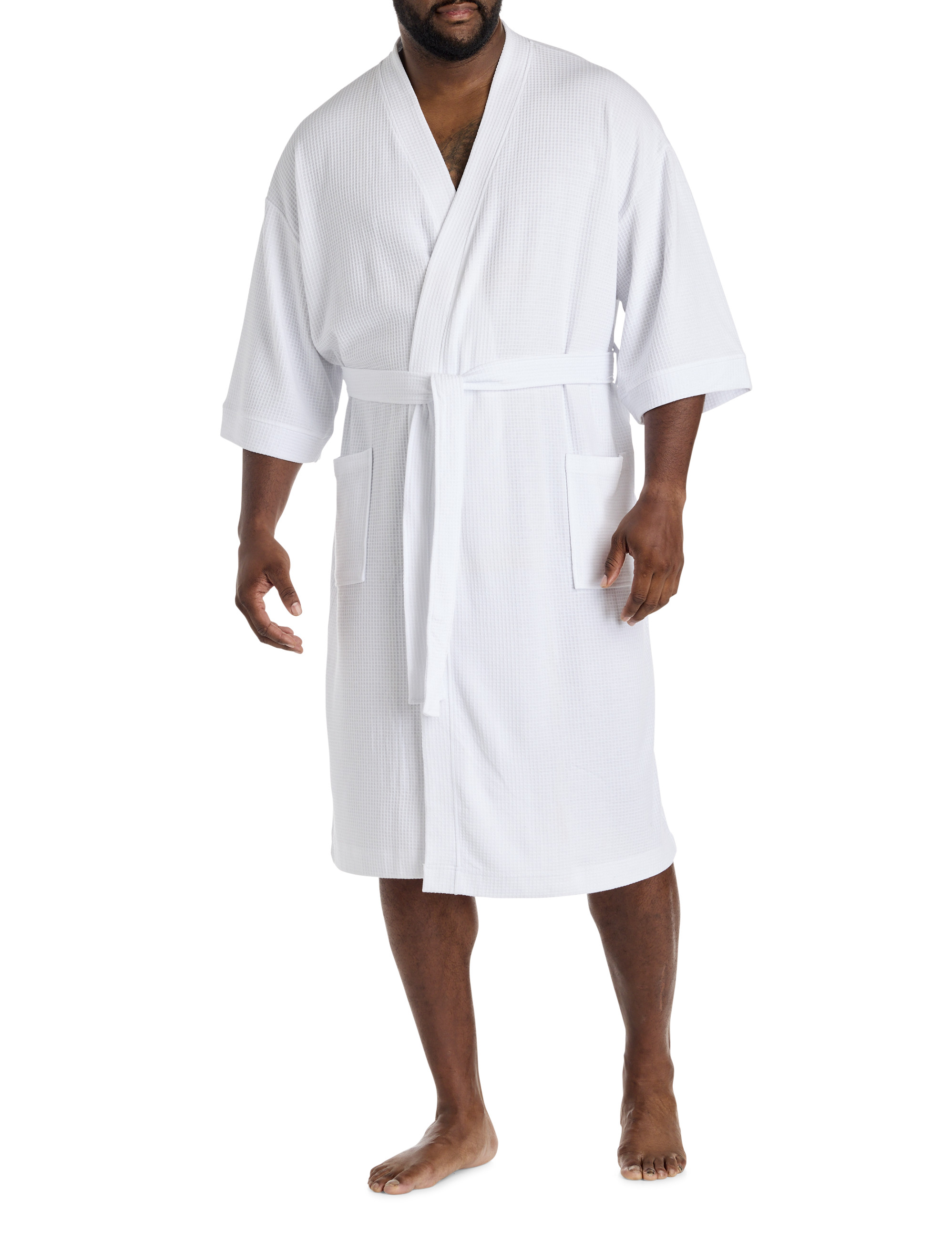 Harbor Bay Waffle Knit Kimono Robe Casual Male Xl Big And Tall Ebay